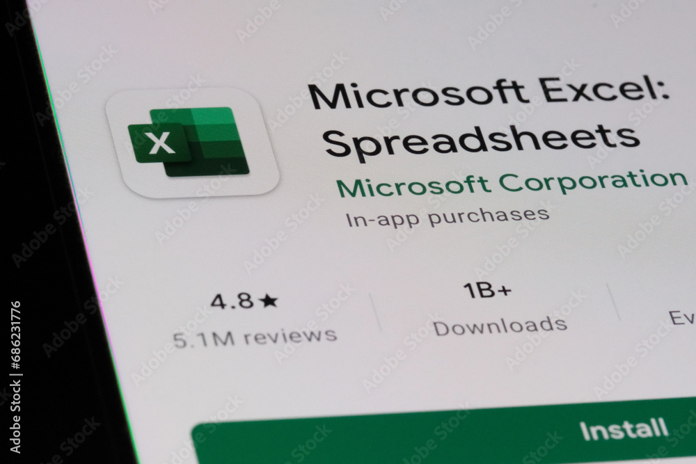 Shanghai,China-Nov.30th 2023: Microsoft Excel app software icon and ...