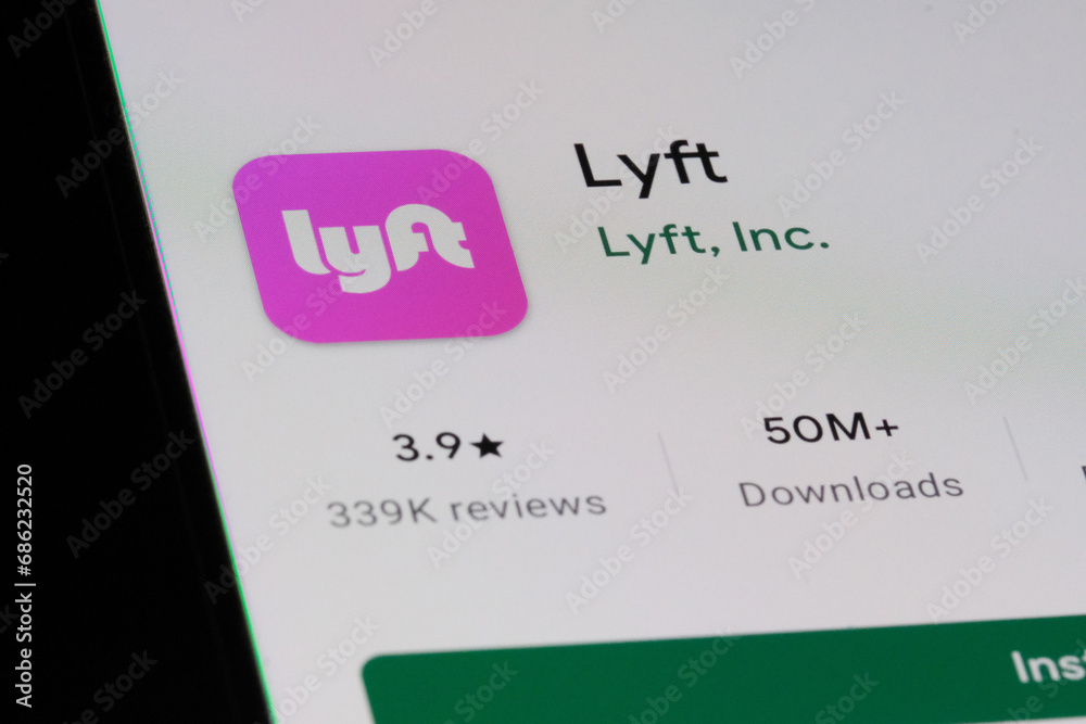 Shanghai,China-Nov.30th 2023: Lyft company app icon and brand logo ...