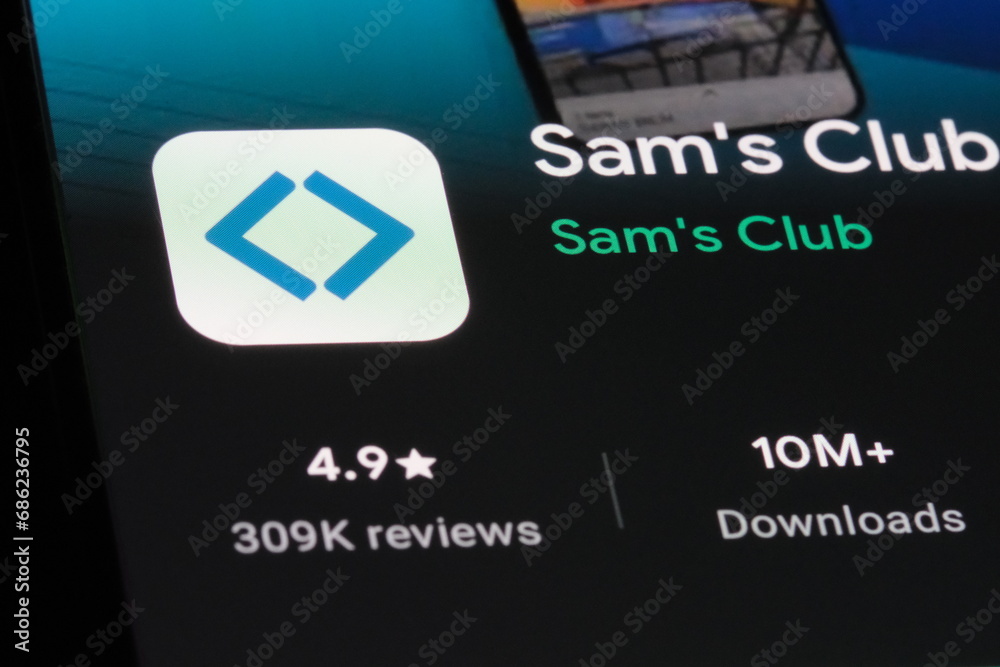 Shanghai,China-Nov.30th 2023: Sam's Club app icon and brand logo. Stock ...