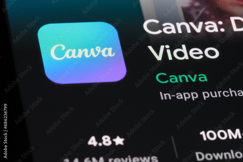 Shanghai,China-Nov.30th 2023: Canva app icon brand logo. A design ...