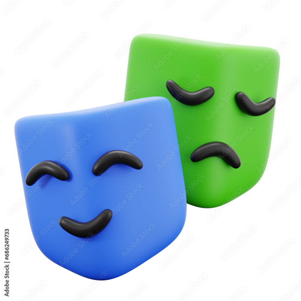 sad emotion hiding behind happy dual face expression mask for ...