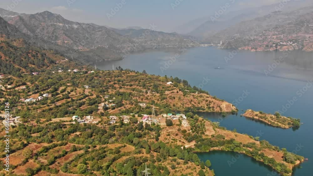 Aerial/Drone view of Tehri Dam, the tallest dam in India, a Multi ...
