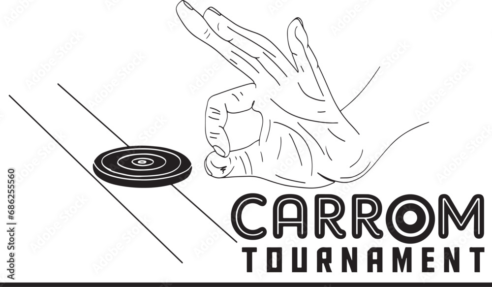 Carrom Striker Technique: Sketch Drawing Illustration, Carrom Striker ...