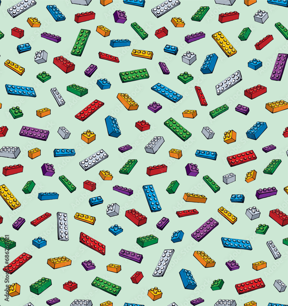 Lego pattern. Vector drawing Stock Vector | Adobe Stock