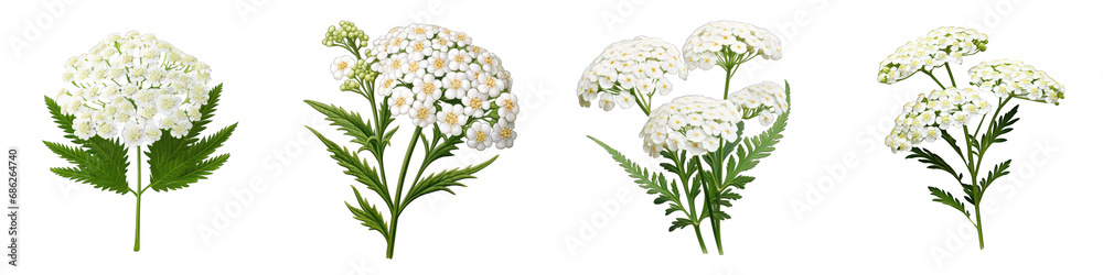 Yarrow clipart collection, vector, icons isolated on transparent ...