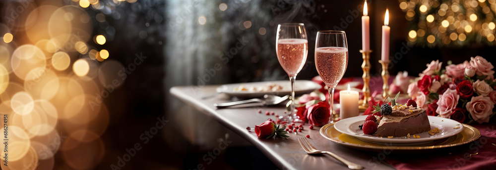 New year's eve celebration dinner in exclusive, luxury restaurant ...