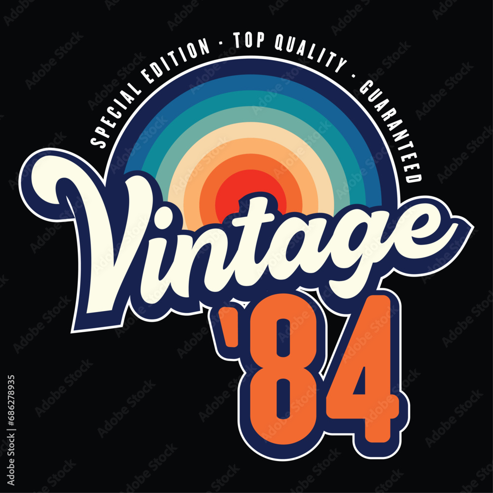 Vintage 1984 40th Birthday vector illustration for shirt and birthday ...
