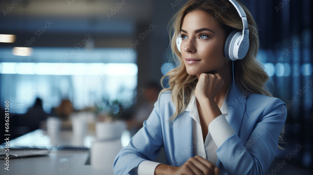 attractive smart adult female business woman working in coporate office ...