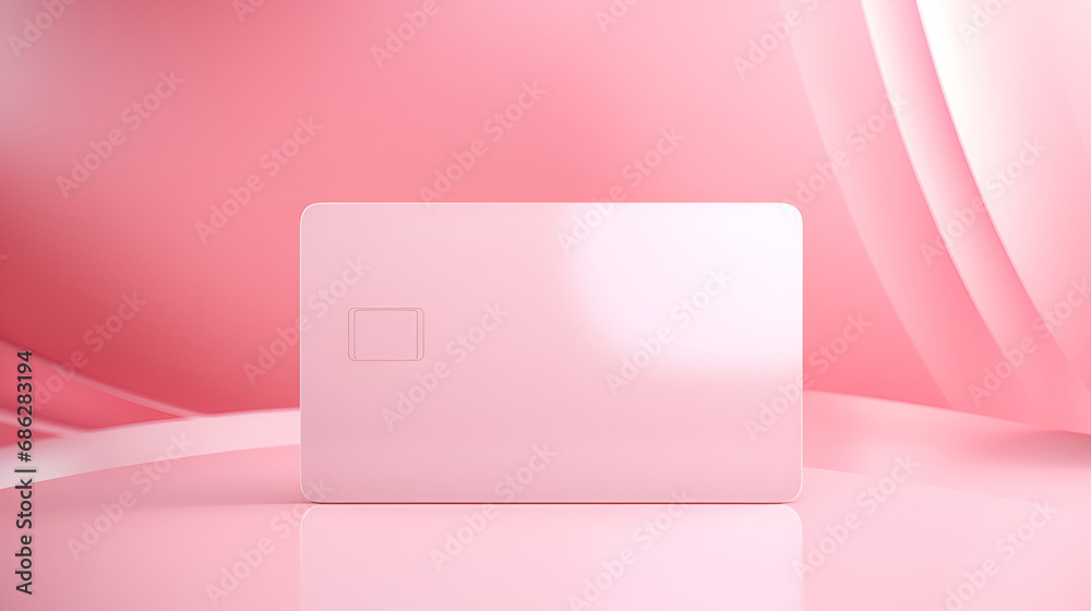 pink plastic bank card design template on. Pink credit card or gift ...