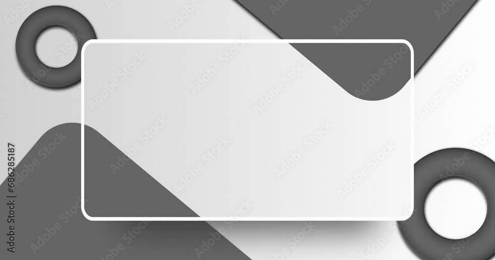 Abstract rotating and floating geometrical shape with rectangle copy ...