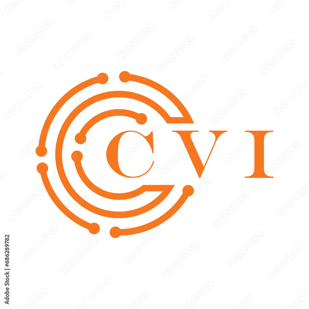 CVI letter design. CVI letter technology logo design on white ...