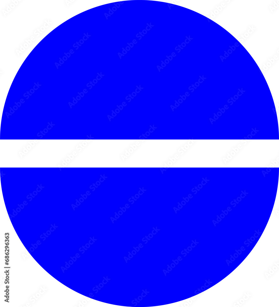 Blue and white vector graphic of a circle cut into segments and moved ...