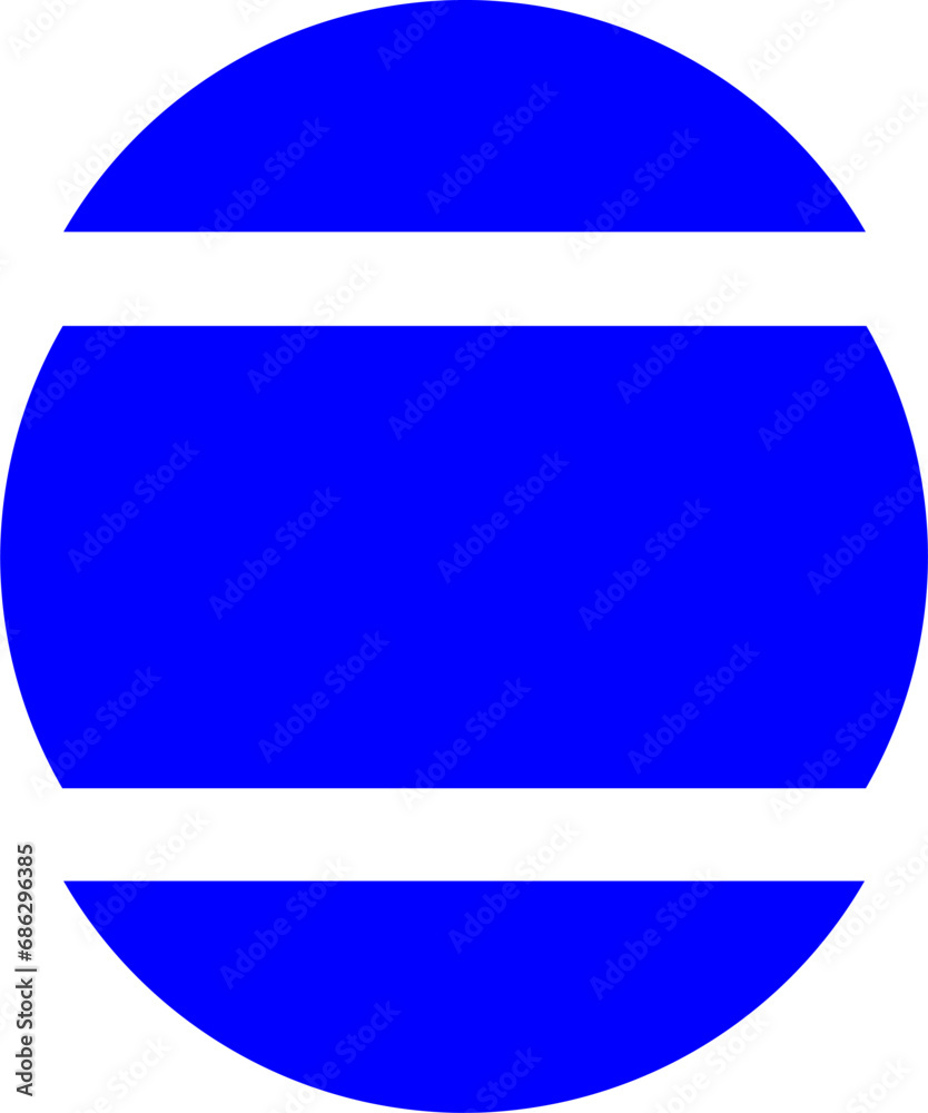 Blue and white vector graphic of a circle cut into segments and moved ...