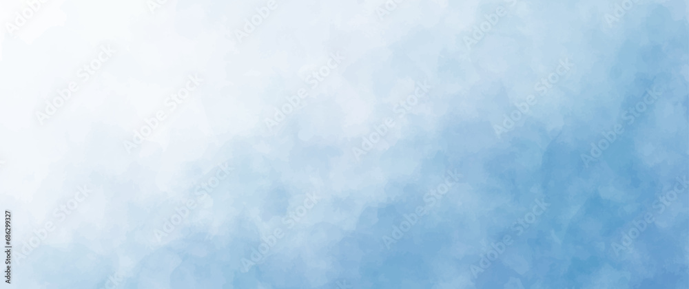 Blue winter vector watercolor art background for cover design, cards ...