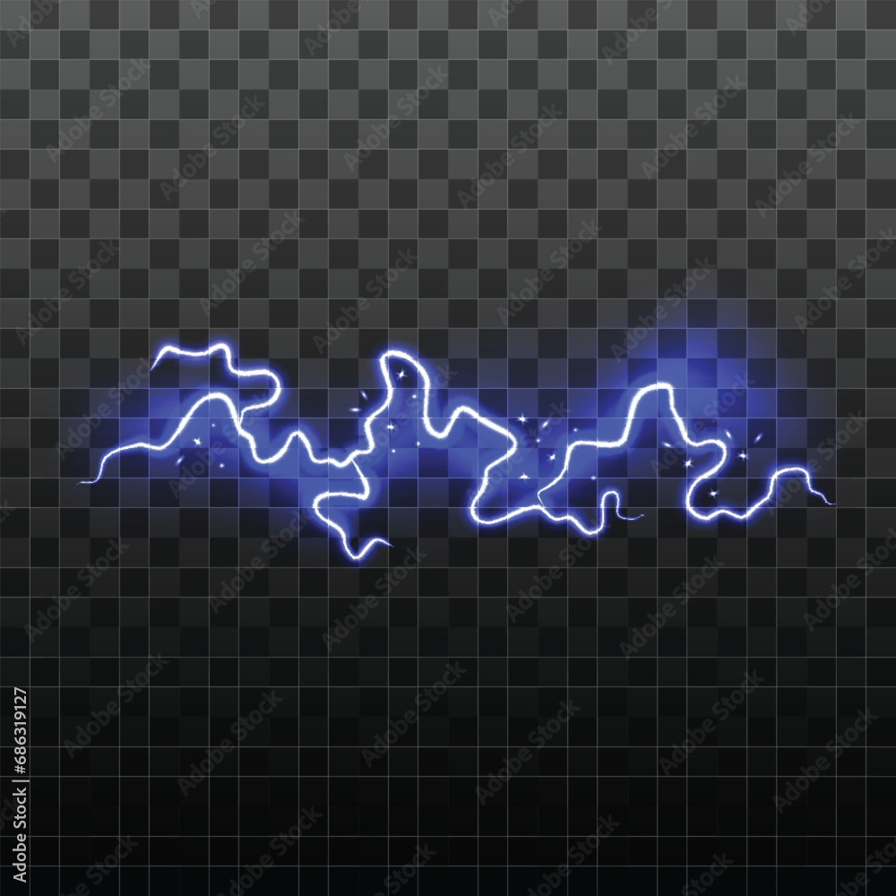 Realistic Detailed 3d Blue Lightning Electric Thunderbolt Symbol of ...