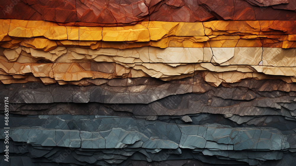 geological layers Use varied textures and natural colors for each layer ...