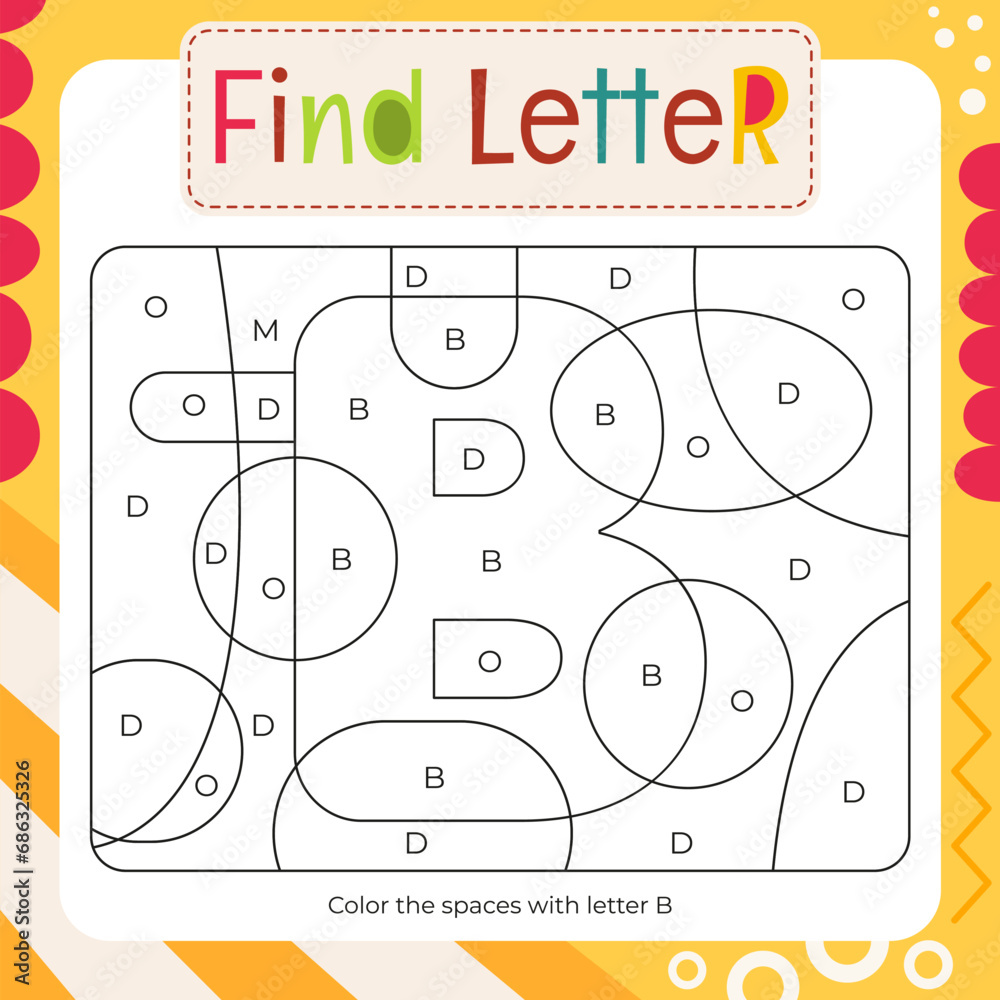 Coloring page for Letter Tracing Book. Color by letter B. Flash card ...