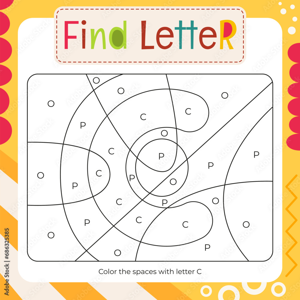 Coloring page for Letter Tracing Book. Color by letter C. Flash card ...