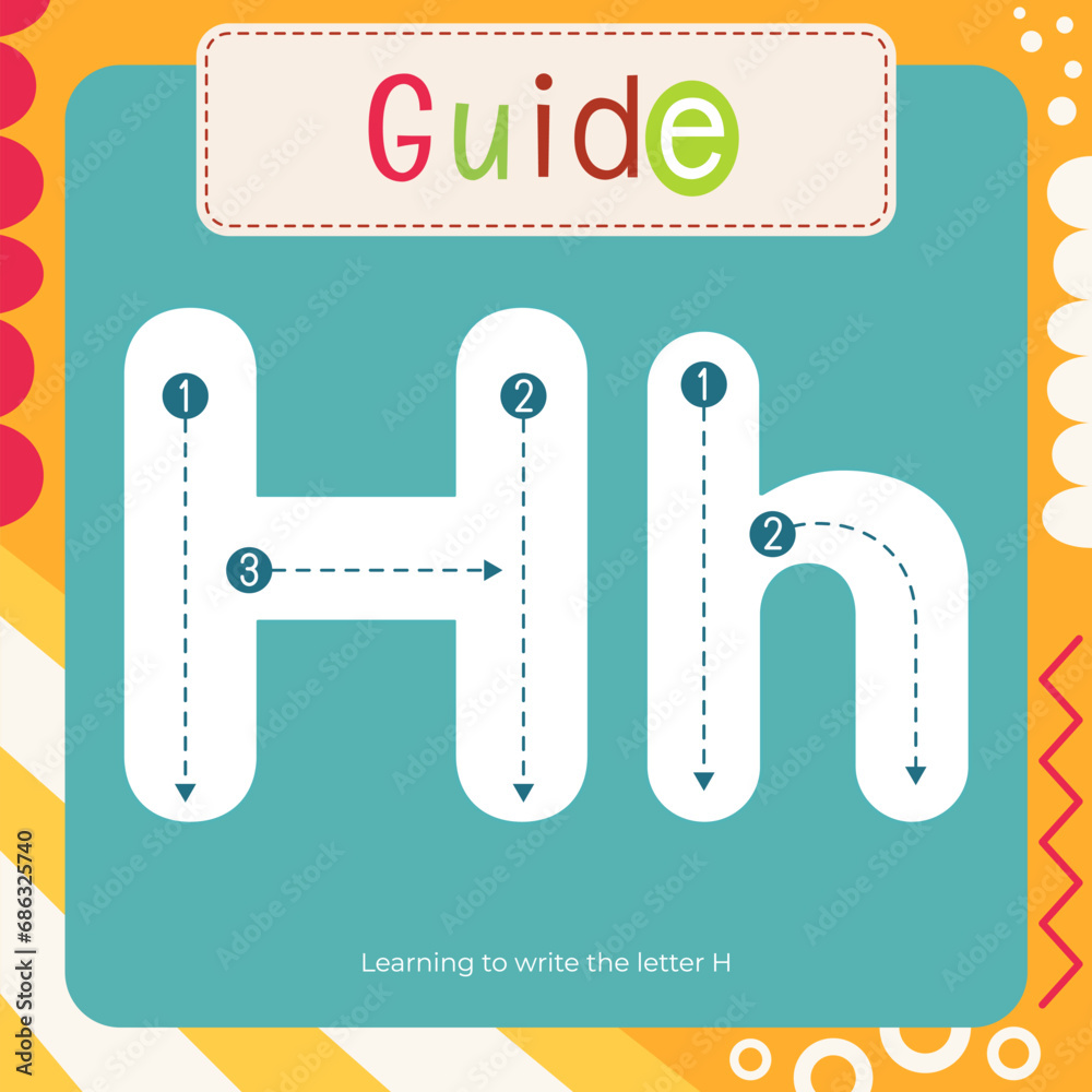 Letter Tracing Flash Card for kids. Guide – learning to write letter H ... Letter Tracing Flash Card for kids. Guide – learning to write letter H ...