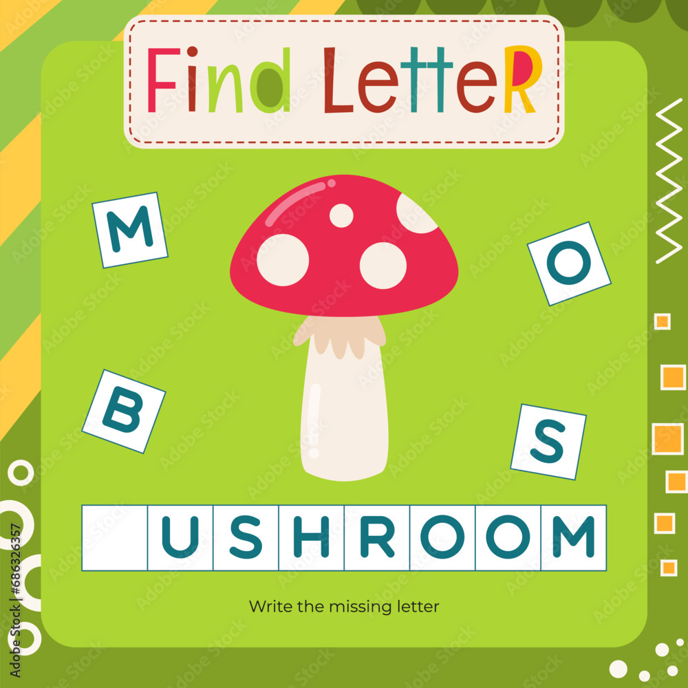 Word activities for Letter Tracing Book. Kids game Find letter – Write ...