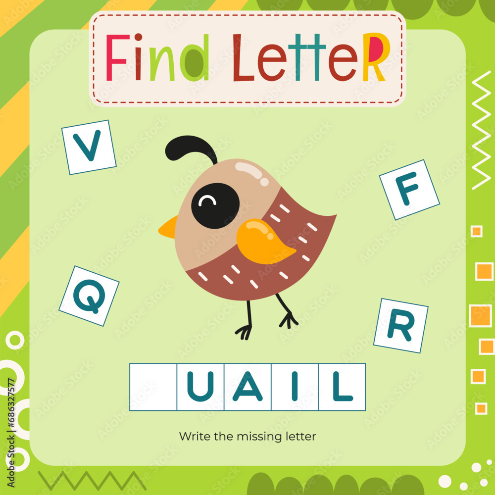 Word activities for Letter Tracing Book. Kids game Find letter – Write ...