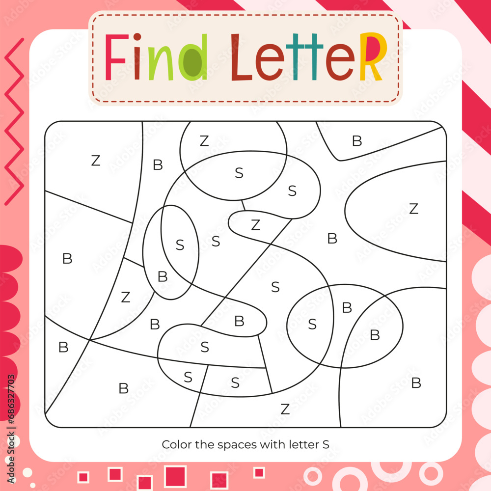 Coloring page for Letter Tracing Book. Color by letter S. Flash card ...