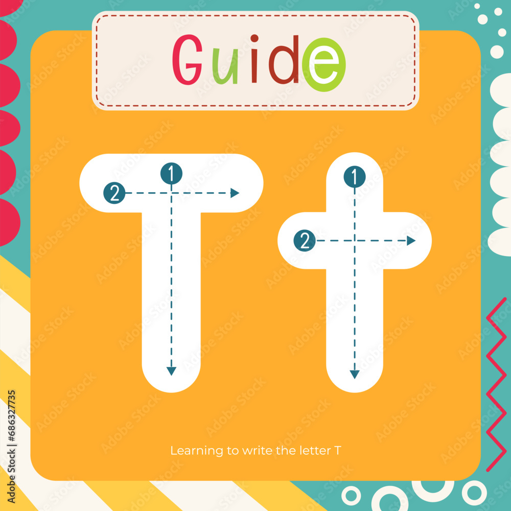 Letter Tracing Flash Card for kids. Guide – learning to write letter T ... Letter Tracing Flash Card for kids. Guide – learning to write letter T ...