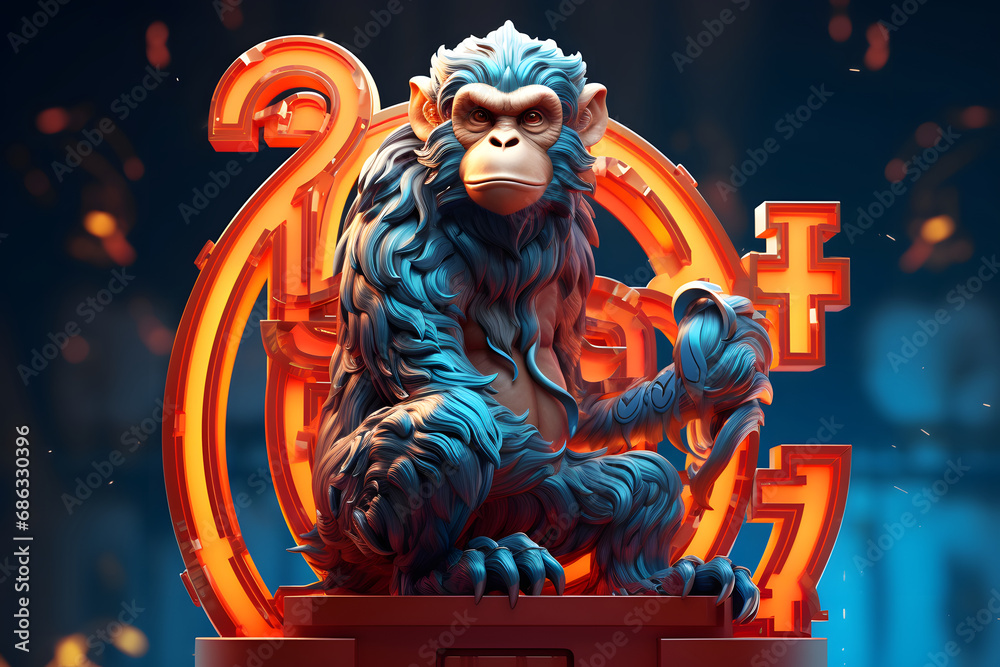 sign of the year of the gold monkey according to the Chinese calendar ...