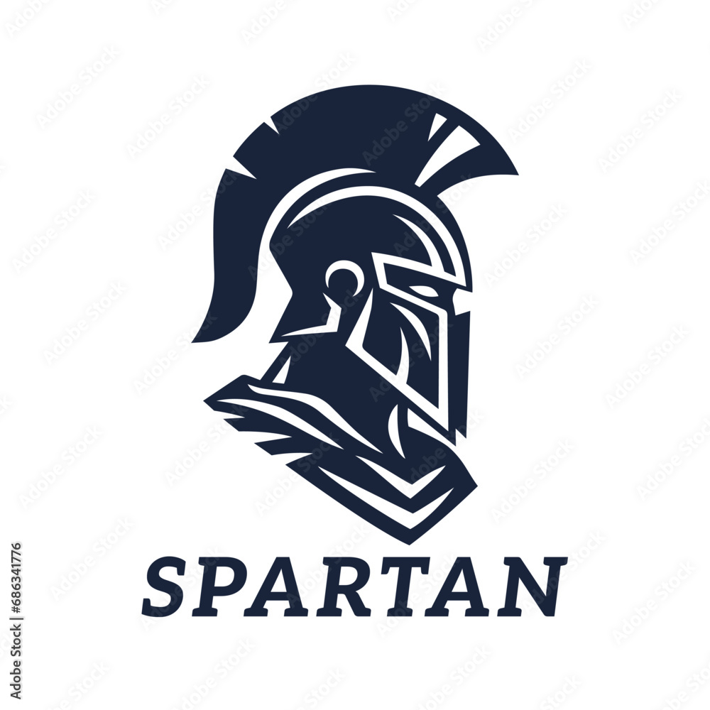 Spartan warrior logo. Gladiator soldier symbol. Knight helmet icon ...