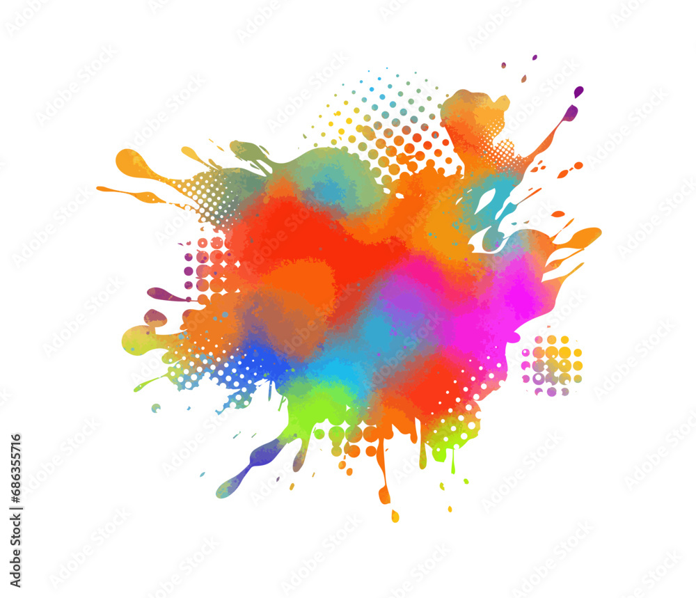 Colored blot object. hand drawing. Not AI, Vector illustration Stock ...