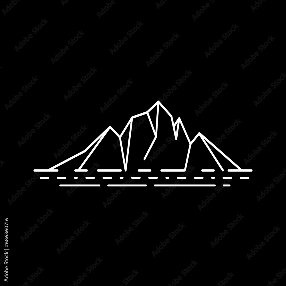 simple clean flat minimalist modern vintage retro hipster floating ice ...