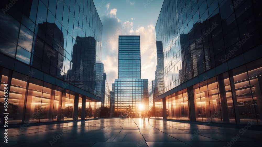 a contemporary business building, the architectural details ...