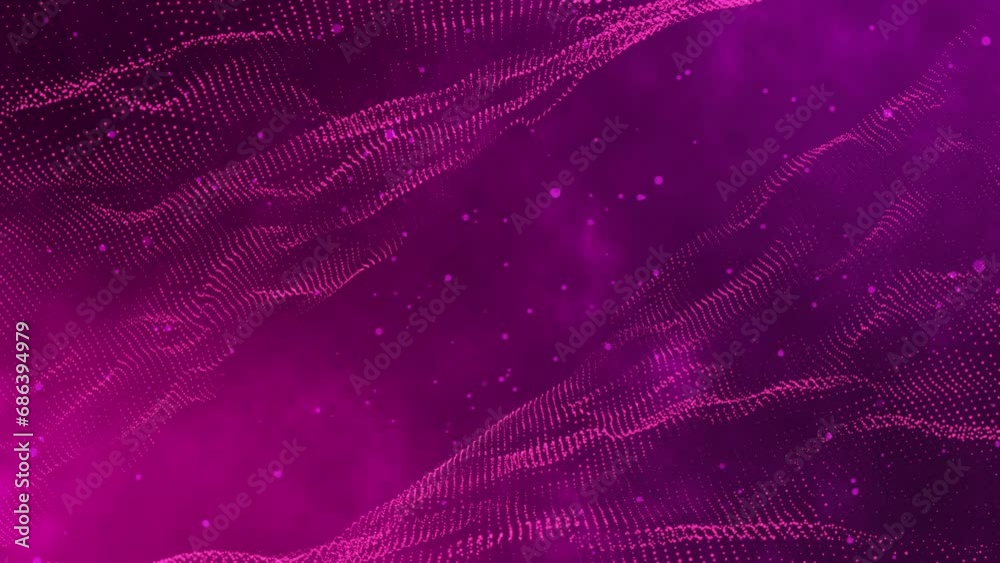 Fondo animado con formas de onda y partículas color rosa Stock Video ...