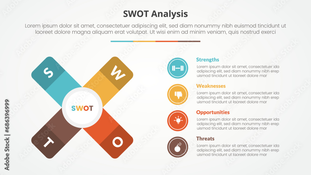 swot business framework strategic template infographic concept for ...