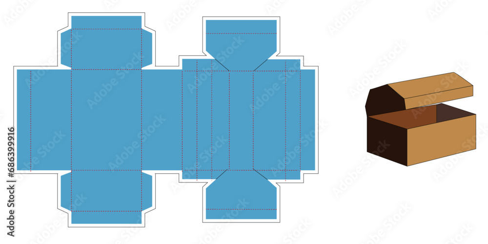 PLANTILLA CAJITA BAUL VECTORES CORTE Stock Vector | Adobe Stock