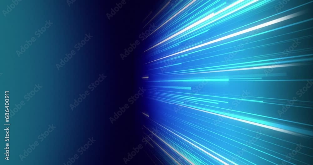 Gradient Background of blue and white neon bright lines coming from ...
