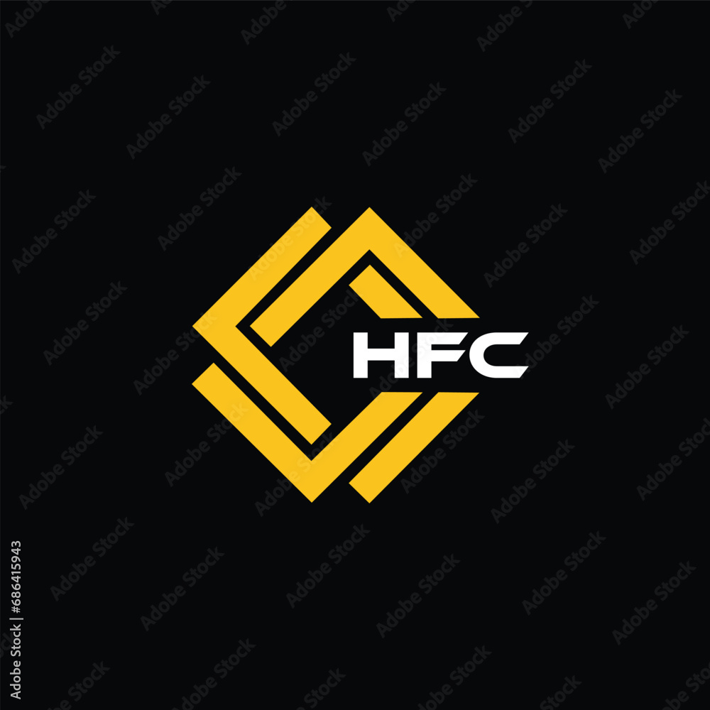 HFC letter design for logo and icon.HFC typography for technology ...