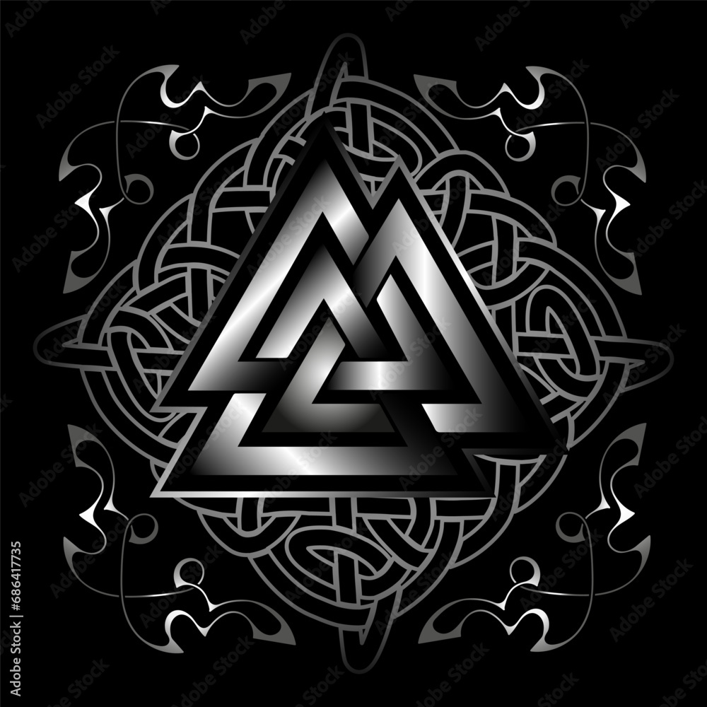 The Valknut is an ancient Scandinavian ritual pagan symbol consisting ...