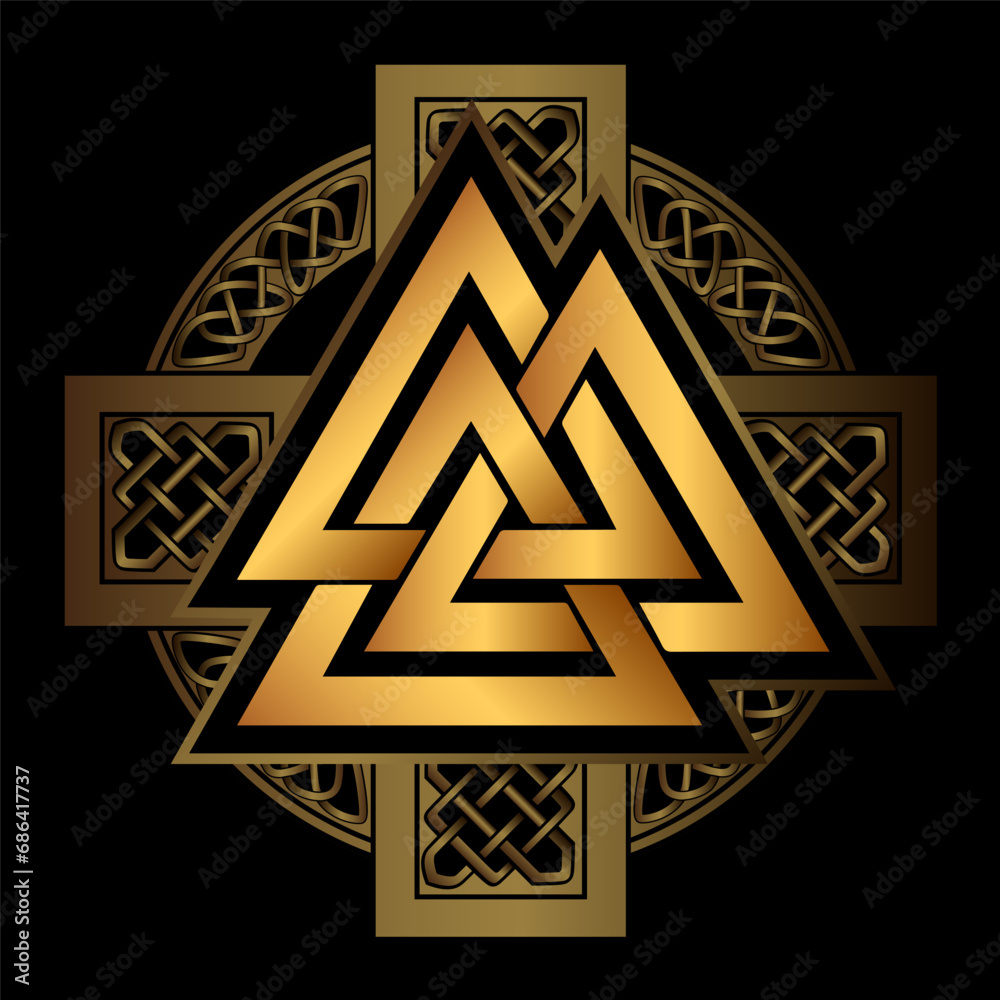 The Valknut is an ancient Scandinavian ritual pagan symbol consisting ...