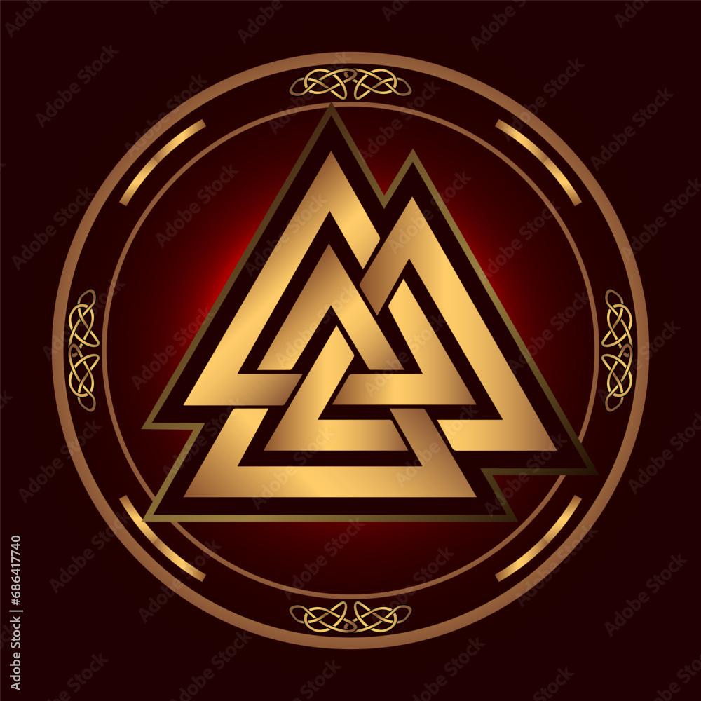The Valknut is an ancient Scandinavian ritual pagan symbol consisting ...