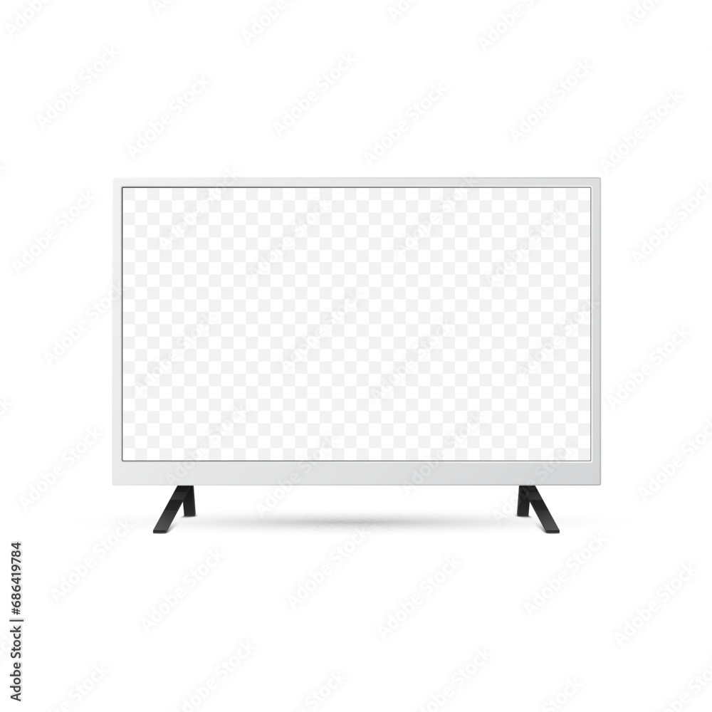 Vector 3d Realistic Modern TV Screen. Minimalistic Stylish Lcd Panel ...
