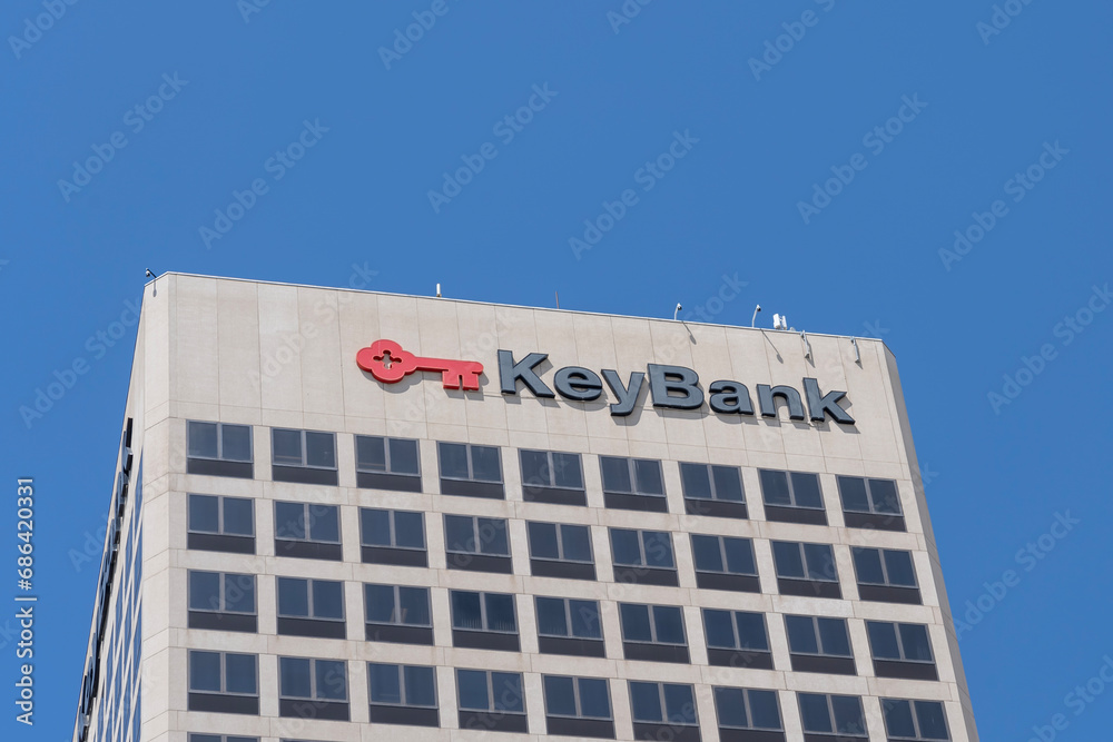 Key Bank Tower in Salt Lake City, Utah, USA - May 11, 2023. Key Bank ...