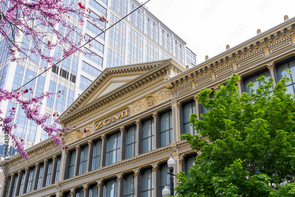 ZCMI historic building facade in Salt Lake City, Utah, United States ...