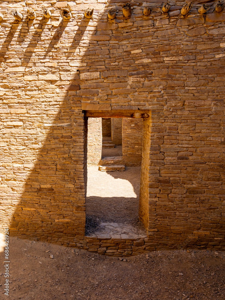 Doorway at Pueblo Bonito in Chaco Culture National Historical Park, New ...