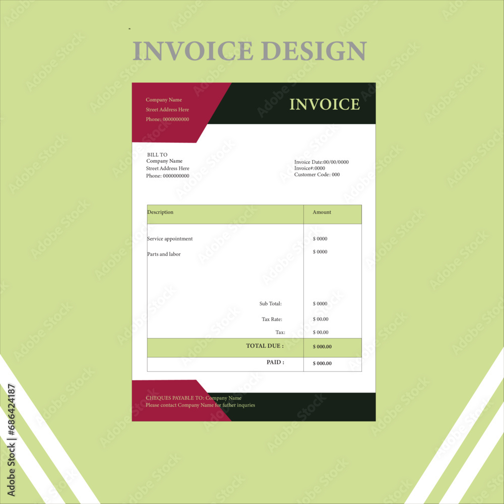 Vetor de Creative Business Invoice Template, Corporate Invoice Design ... Vetor de Creative Business Invoice Template, Corporate Invoice Design ...