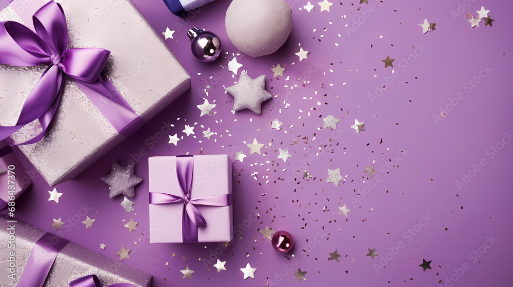 Celebrate with this present-themed image concept. Overhead shot of ...