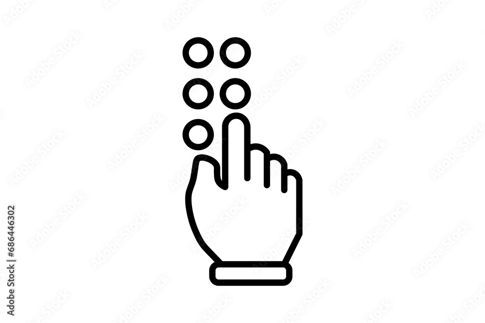 braille icon. icon related to disability and disability symbol . line ...