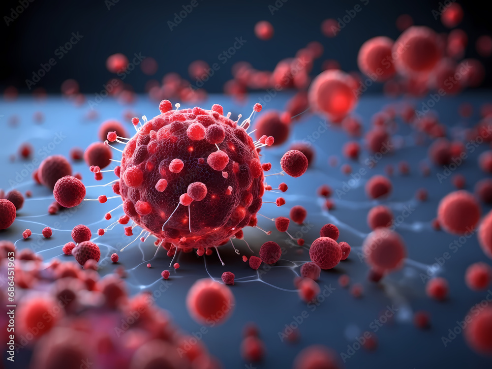 Cell disintegration and atom aggregation concept. Division explosion ...