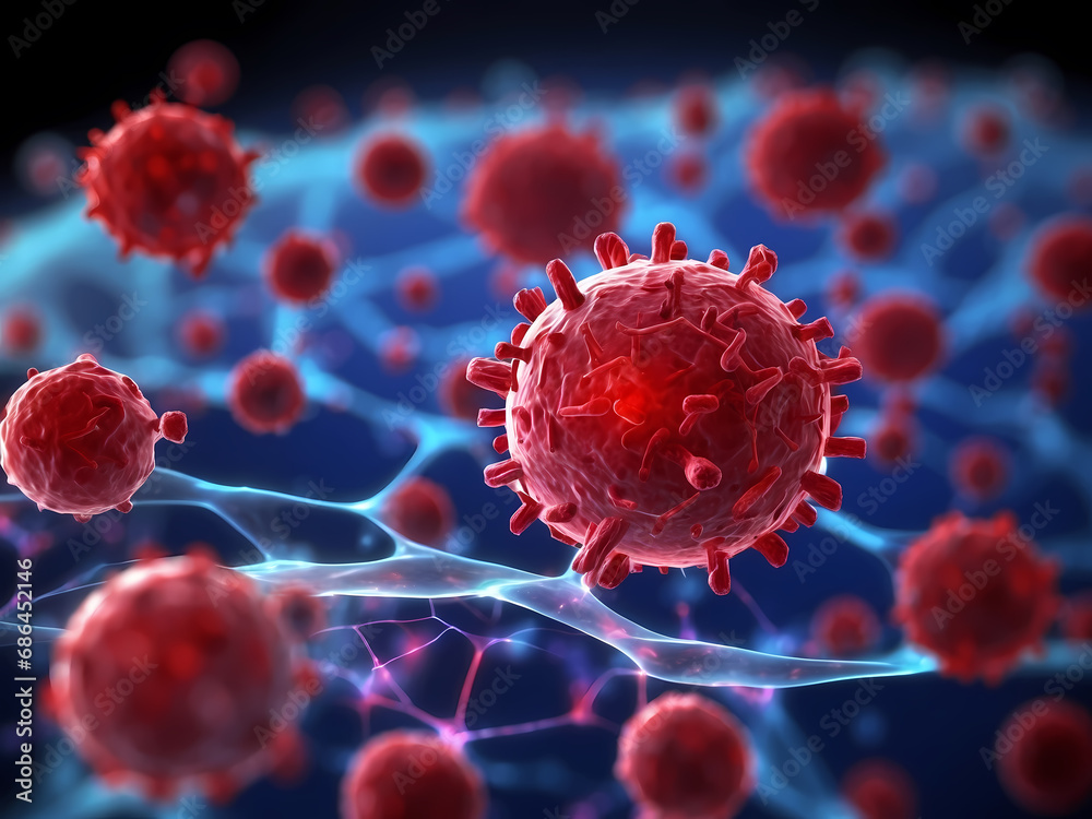 Cell disintegration and atom aggregation concept. Division explosion ...