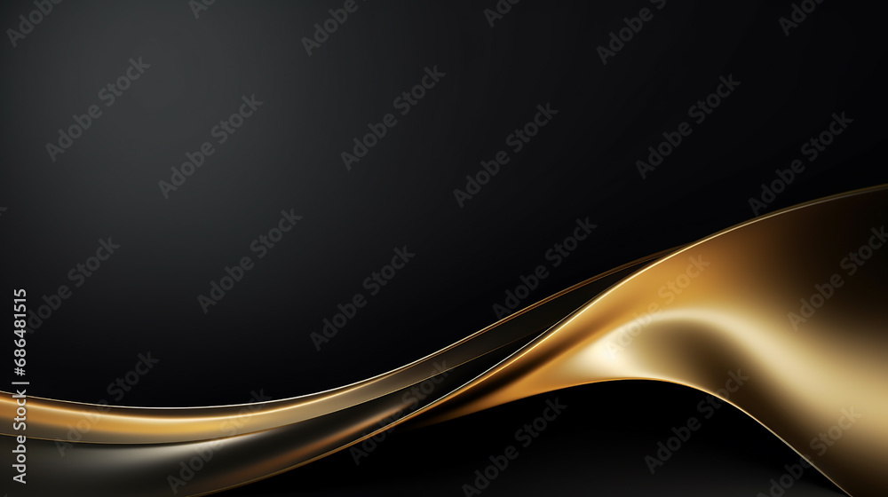 Gold Waves. Shiny golden moving wave design gold wave and black ...